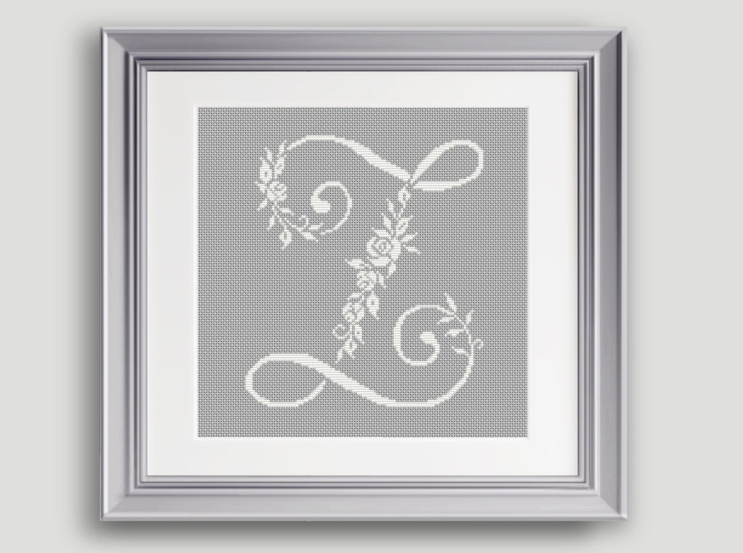 Letter Z Cross Stitch Pattern Personalized Letter Z Flower Cross Stitch ...