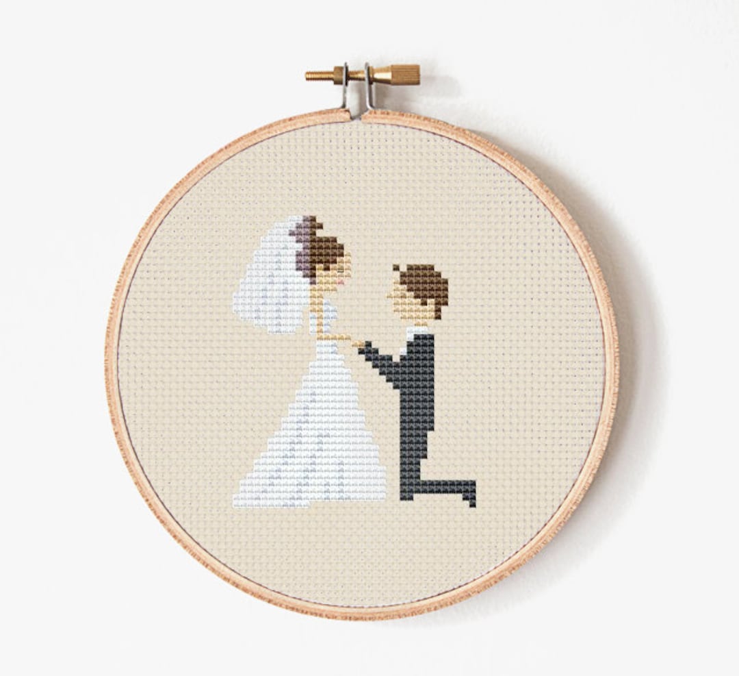 Wedding Cross Stitch Pattern - Cross Stitch Bride and Groom - PDF ...
