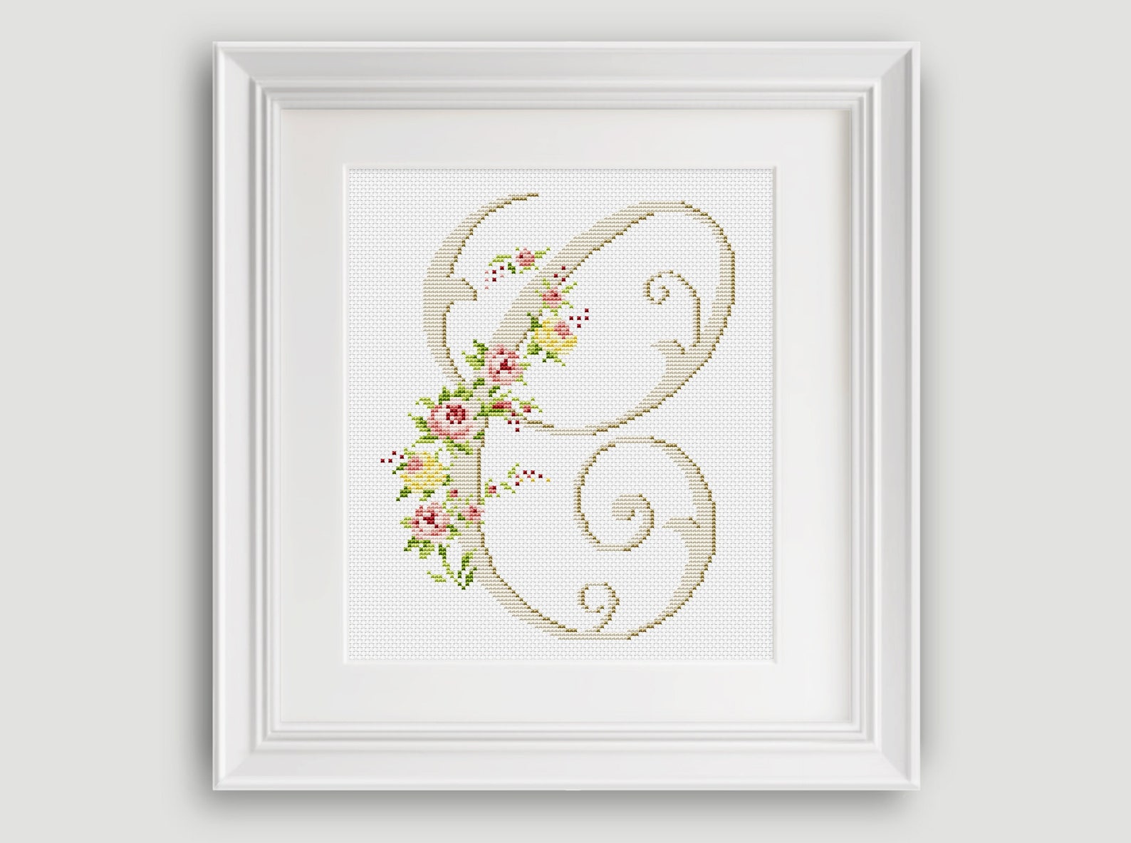 Letter C Letter Cross Stitch Pattern Flower Cross Stitch C Monogram PDF ...