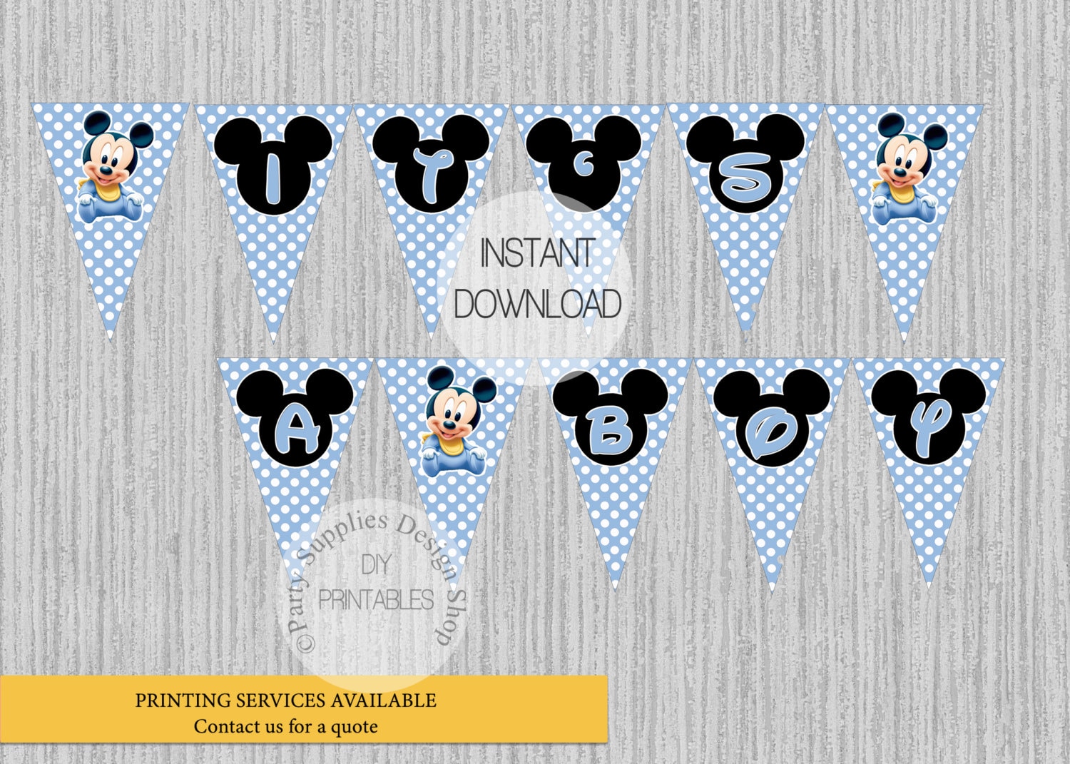 Mickey Mouse Baby Shower Banner