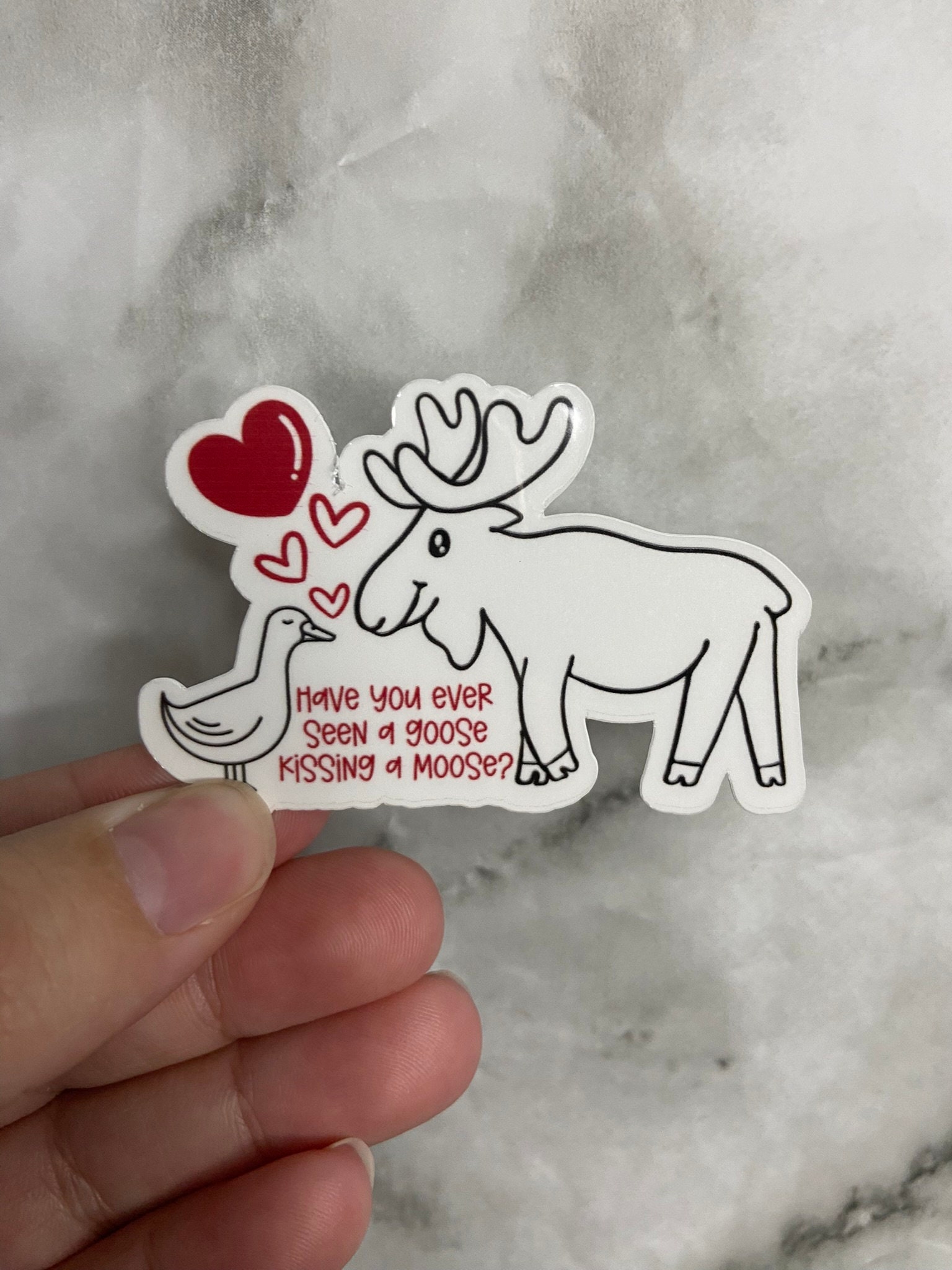 Goose Kissing A Moose