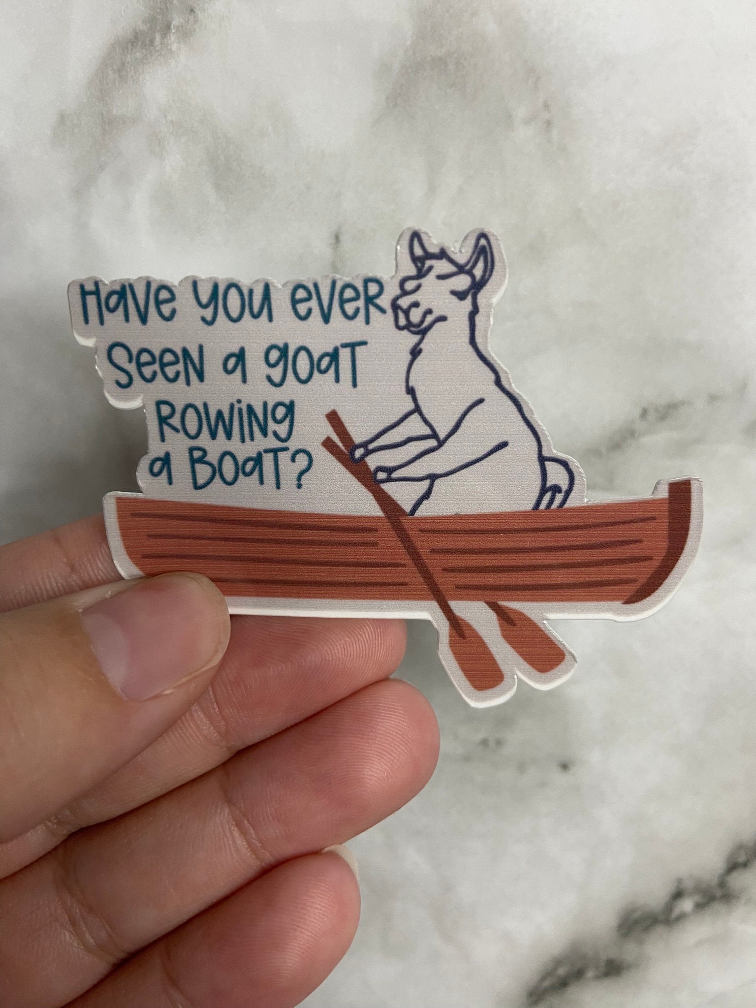Have You Ever Seen a Goat Rowing a Boat Down by the Bay Sticker - Etsy