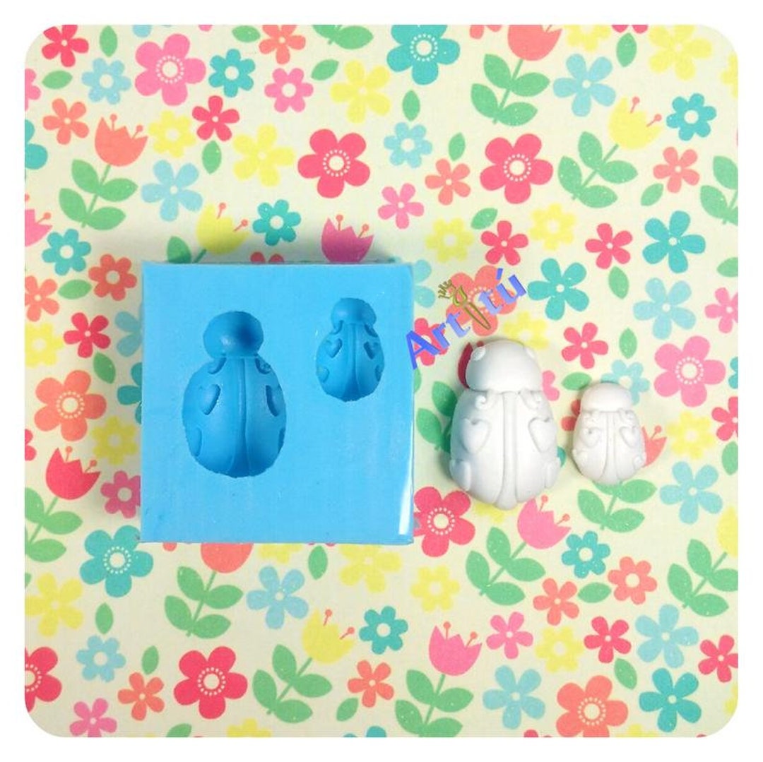 Ladybug Mold Silicone Mold Two Sizes With Heart Dots Handmade - Etsy