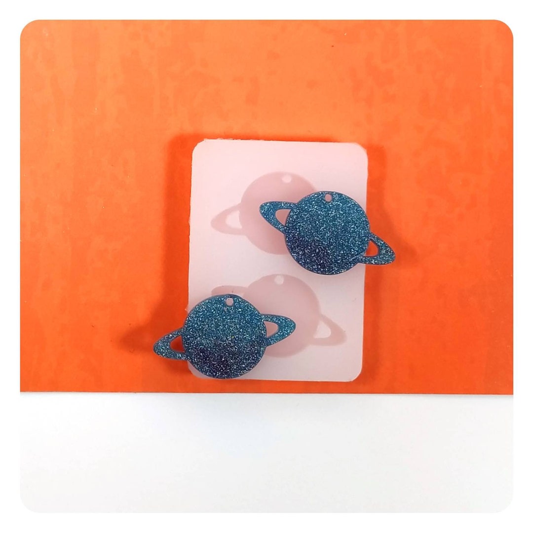 Saturn Silicone Mold for Resin, Saturn Earring Mold, Planet Earring ...