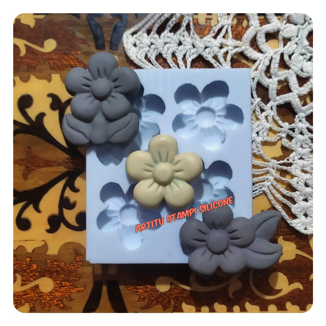 Silicone Multiple Casting Mold, Silicone Flowers Mold in a Set of Four, Silicone Resin Mold ...