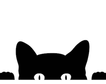 Peeking Cat Decal - Etsy