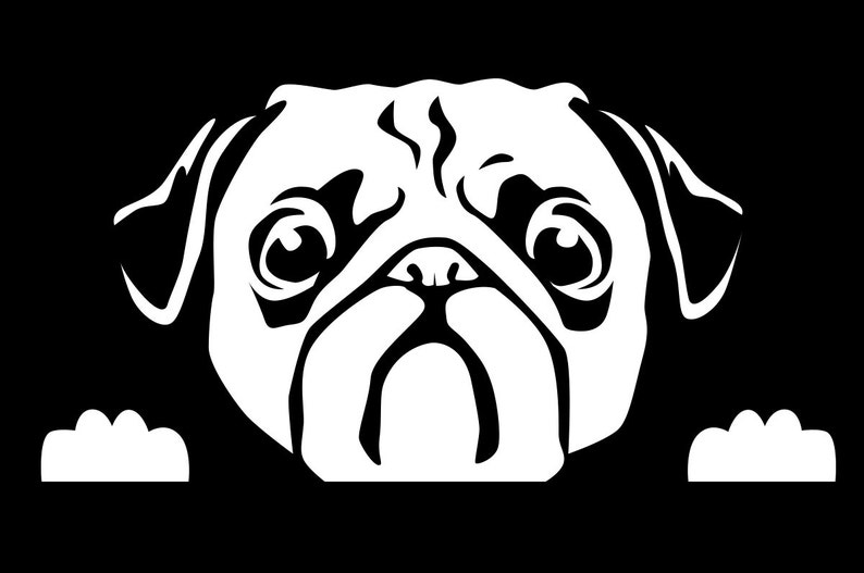 Peeking Pug Vinyl Decal Window Sticker - Etsy