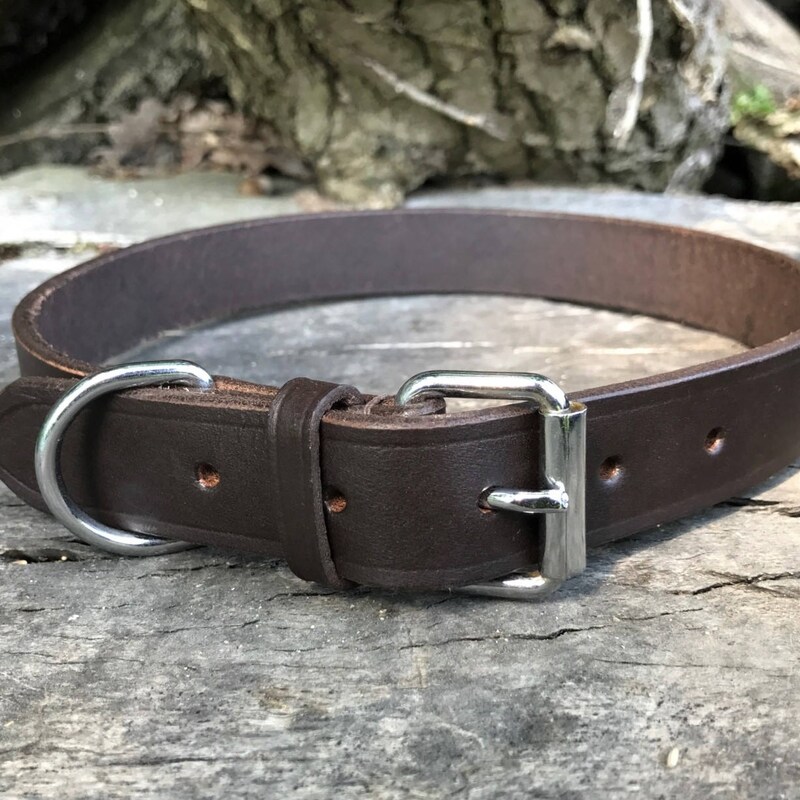 Brown Leather Collar - Etsy