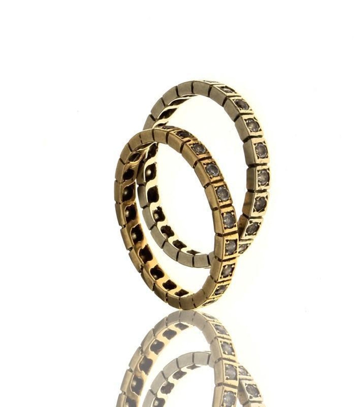 Wedding Gold Rings 19.2k With Fine Gemstones From Portugal Estate - Etsy