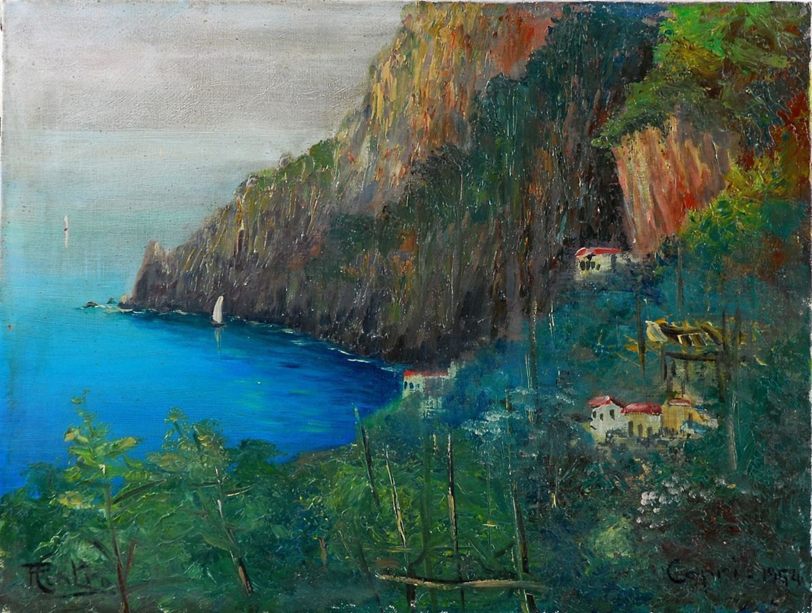 Original Art Painting Oil on Canvas by P. Castro Signed and - Etsy