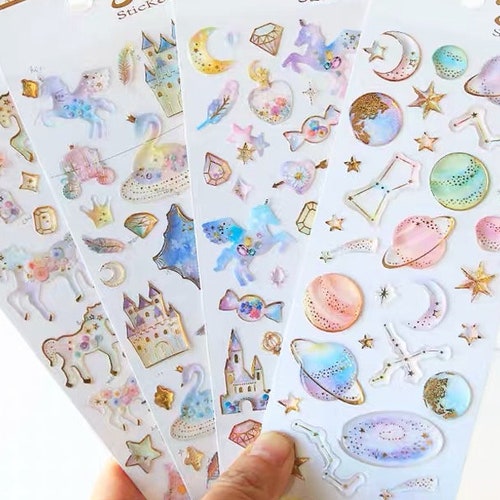 Sticker Sheet Galaxy Cosmic Sticker Space Planets | Etsy