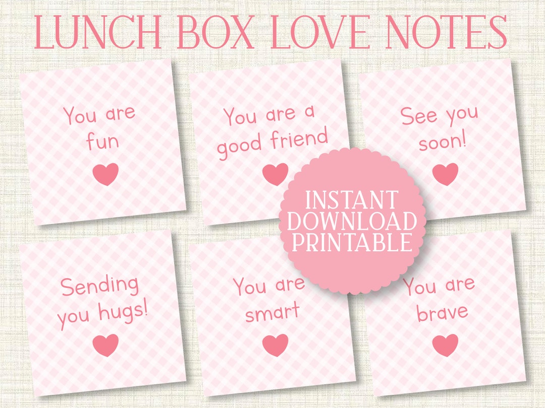 Lunch Box Love Notes, Lunch Box Notes, Lunch Box Messages, Lunchbox ...
