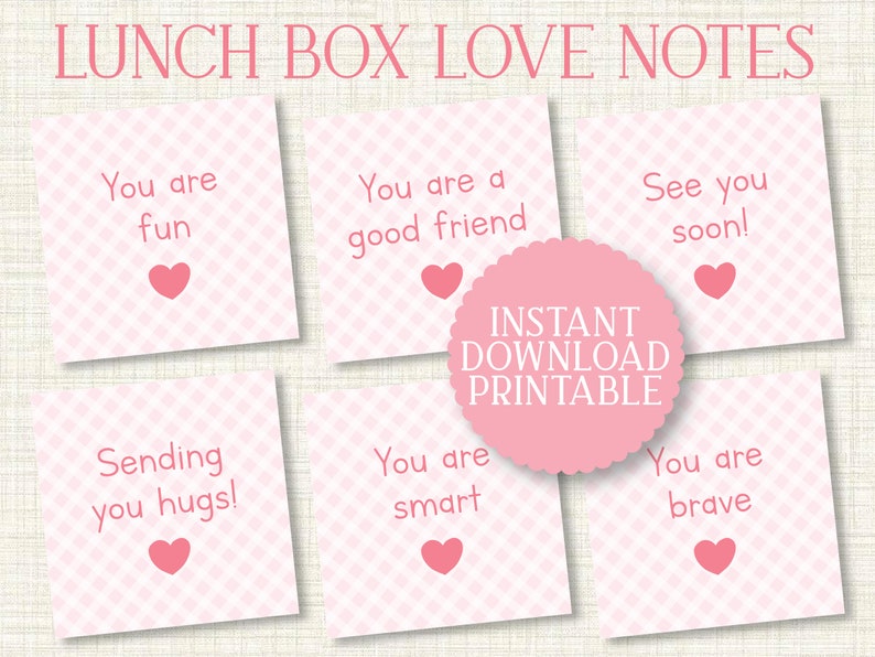 Lunch Box Love Notes, Lunch Box Notes, Lunch Box Messages, Lunchbox ...
