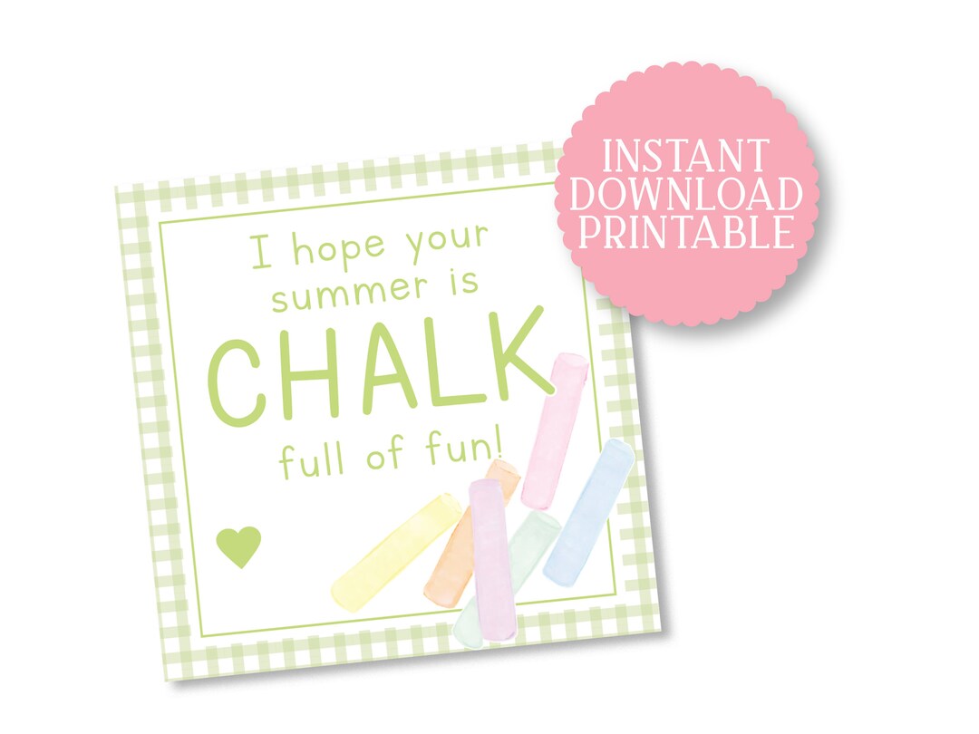 End of School Favor Tag End of School Gift Tag Chalk School - Etsy