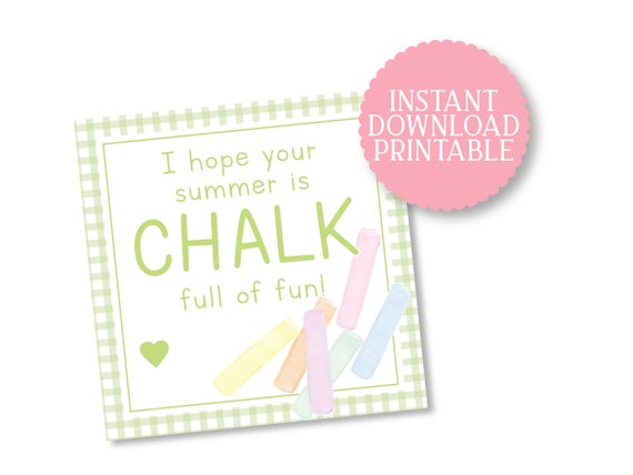 End of School Favor Tag End of School Gift Tag Chalk School | Etsy