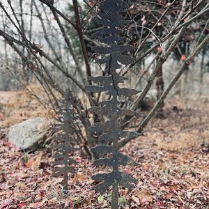 Rusty Metal Evergreen Tree Handmade Distressed Oversized Steele Wispy ...