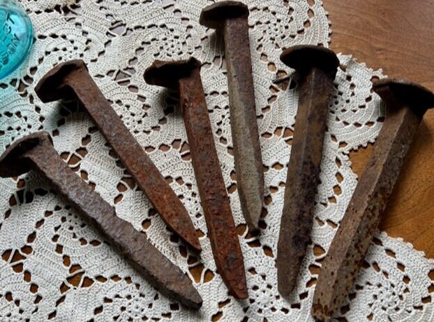 Vintage Railroad Spikes Authentic Train Track Iron Primitive Tie Stake ...