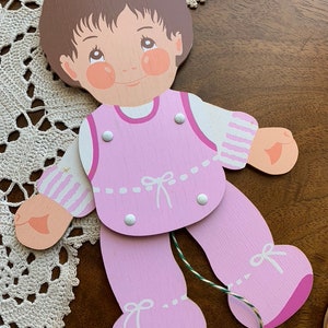 Vintage Pull String Toy Child Boy or Girl Pink Blue Unique Baby Shower ...