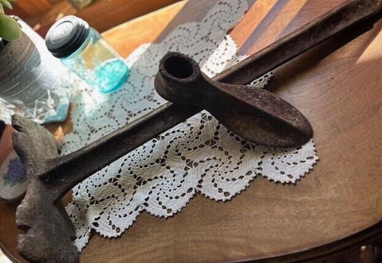 Vintage Shoemaker Cast Iron Stand Antique Cobbler Shoe Mold Form With ...