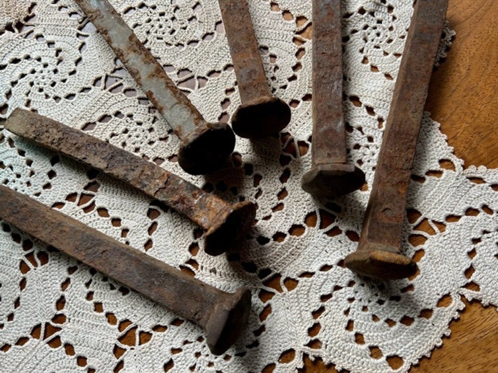 Vintage Railroad Spikes Authentic Train Track Iron Primitive Tie Stake ...