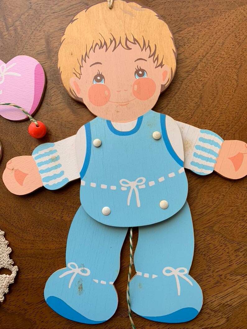 Vintage Pull String Toy Child Boy or Girl Pink Blue Unique - Etsy