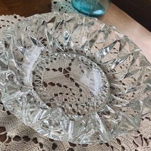 Vintage Cut Glass Ash Tray Heavy American Cut Crystal Sunflower Days of ...