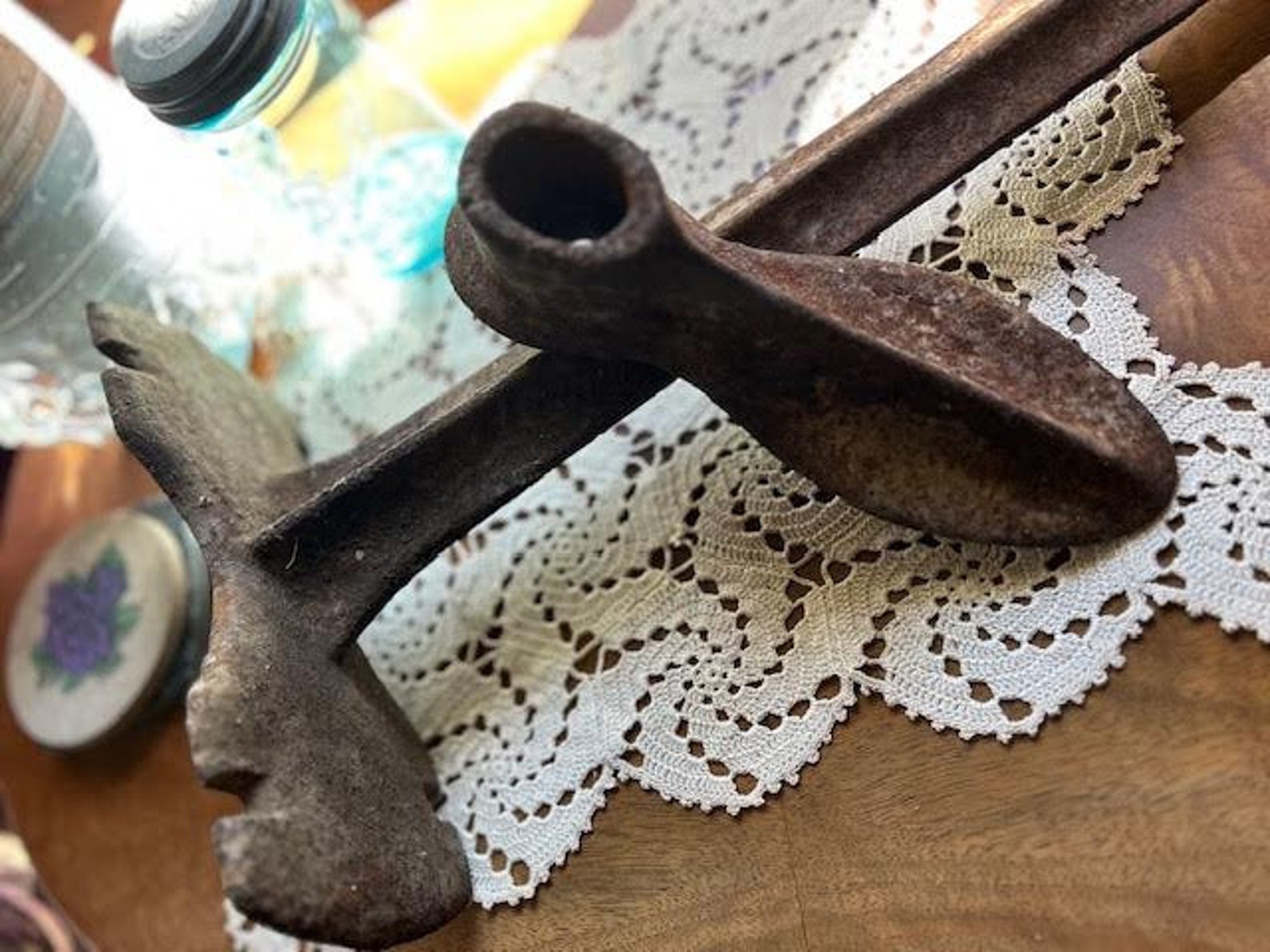 Vintage Shoemaker Cast Iron Stand Antique Cobbler Shoe Mold Form With ...