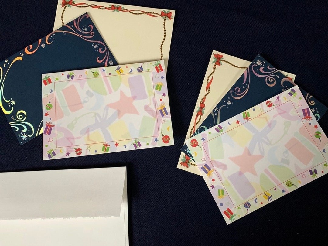 Vintage Christmas Cards Photo Insert Greetings Unique Foil Embossed USA ...