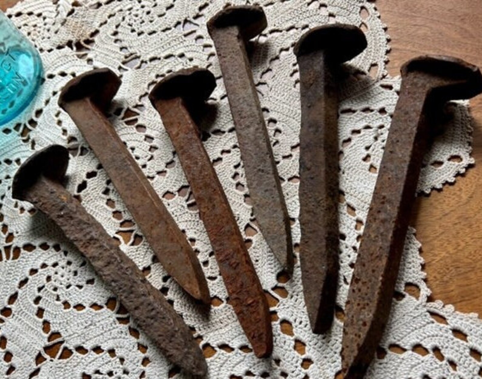 Vintage Railroad Spikes Authentic Train Track Iron Primitive Tie Stake ...