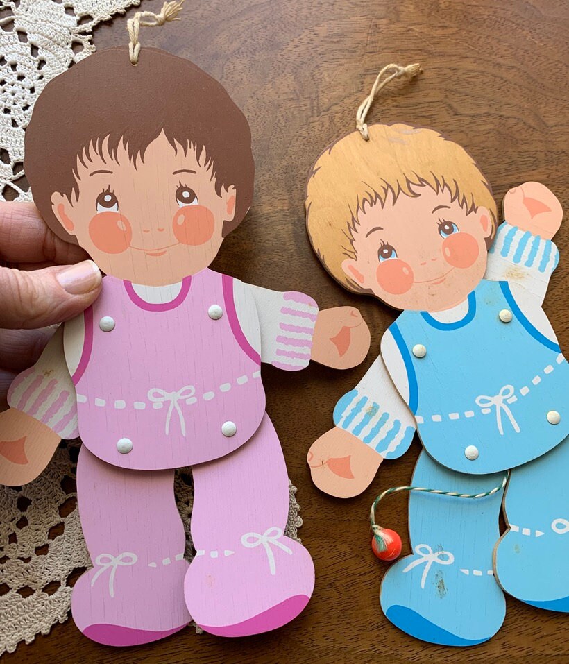 Vintage Pull String Toy Child Boy or Girl Pink Blue Unique - Etsy