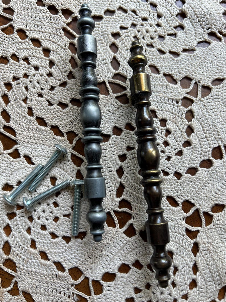 Vintage Hardware Knobs PAIR of Funky Drawer Pulls Shabby Chic Cabinet ...