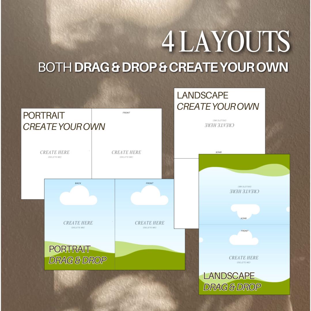 Printable A2 Card Template Double Sided 4.25x5.5 Card Drag Drop Canva ...