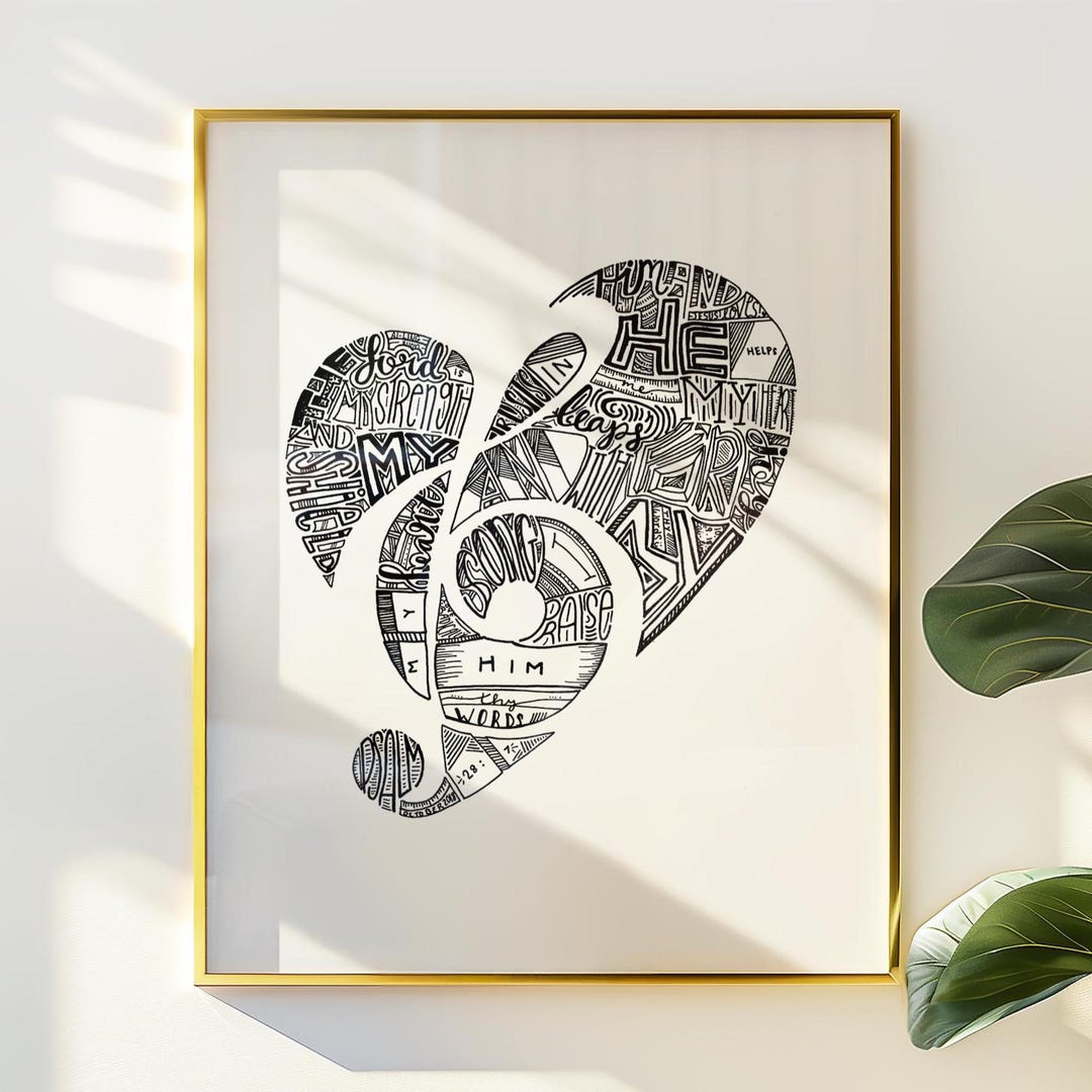 Printable Wall Art for Music Teacher Gift Idea for Worship Leader Home ...