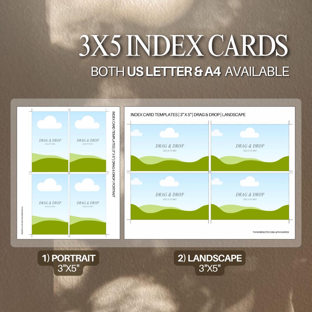 Printable Stationary Template Bundle Greeting Card Double Sided Custom ...