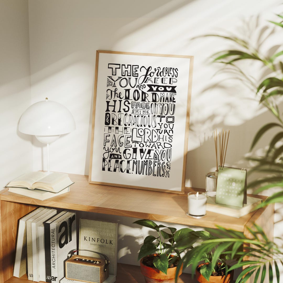 Numbers 6 Bible Verse Wall Art Set the Lord Bless You Poster Christian ...