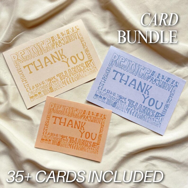 Printable Thank You Card Bible Verse Bundle Christian Greeting Card Set ...