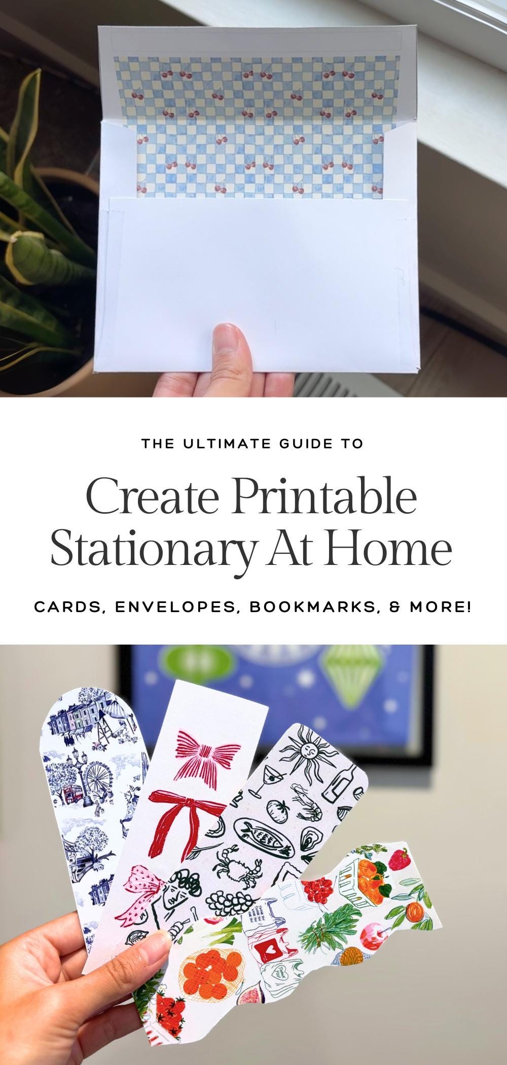 Printable Stationary Template Bundle Greeting Card Double Sided Custom ...