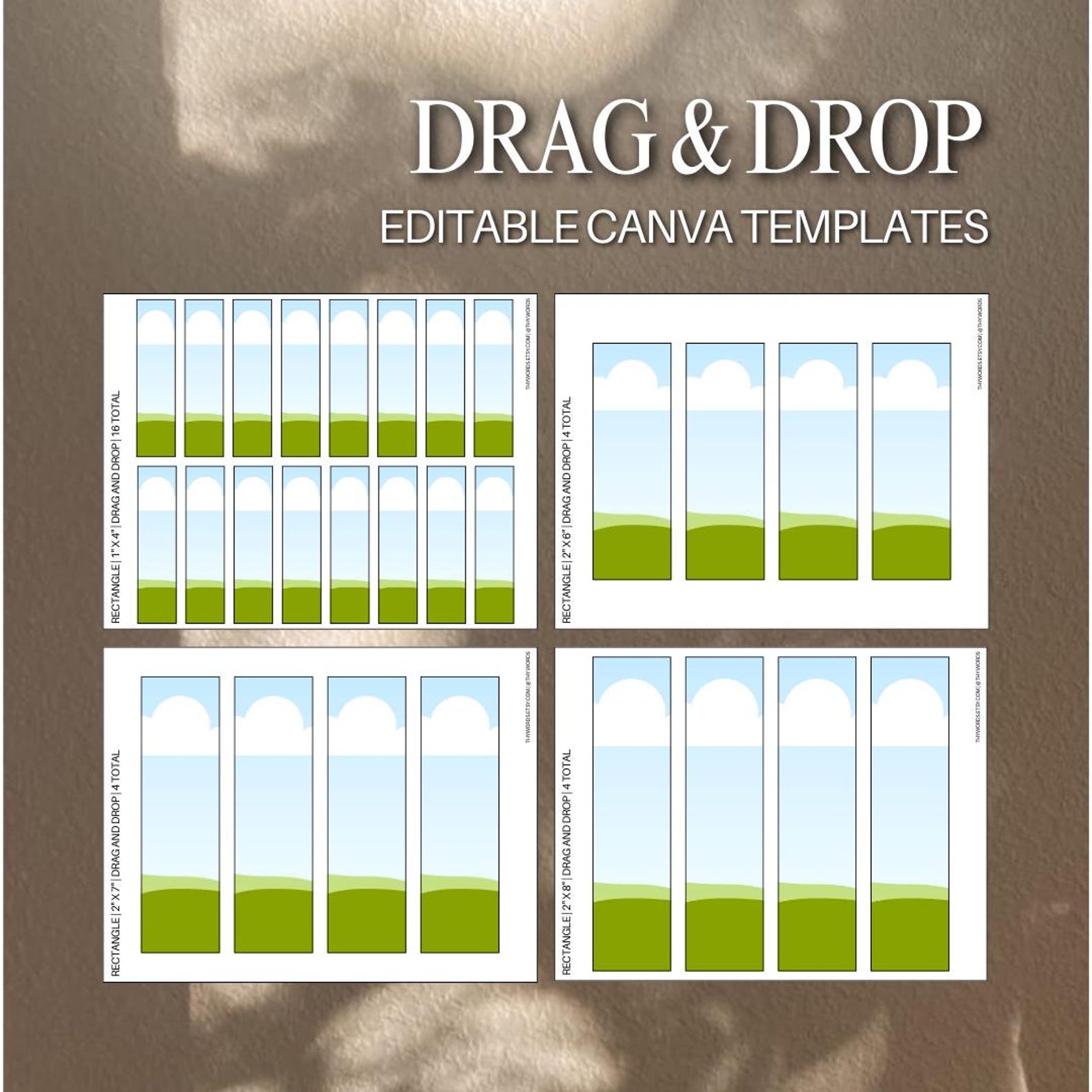Bookmark Template Bundle Drag and Drop Canva Editable Template PNG ...