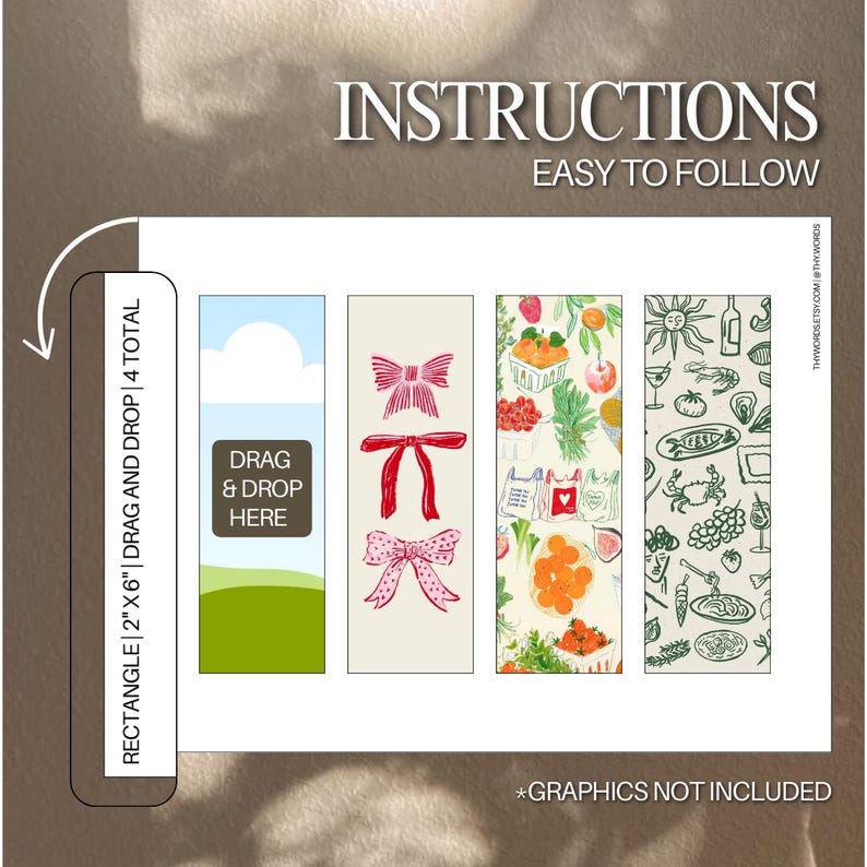 Bookmark Template Bundle Drag and Drop Canva Editable Template PNG ...