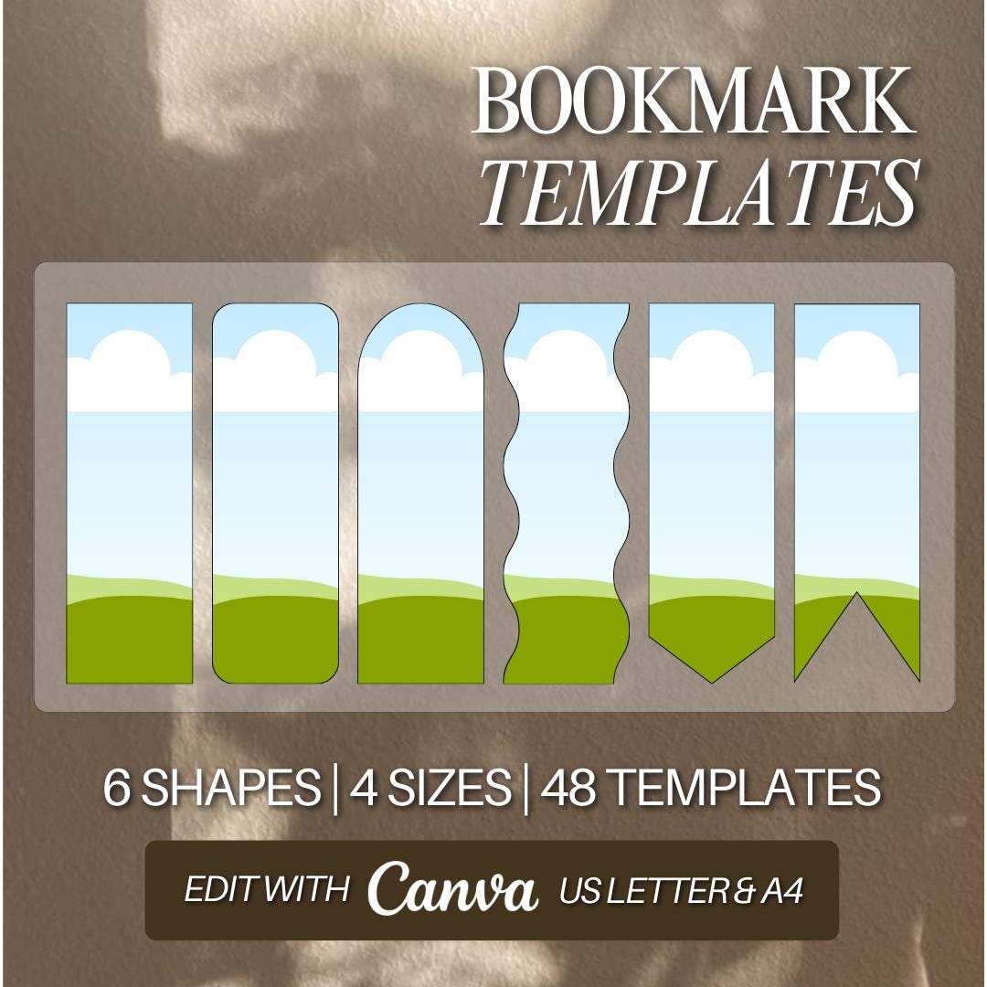 Bookmark Template Bundle Drag and Drop Canva Editable Template PNG ...