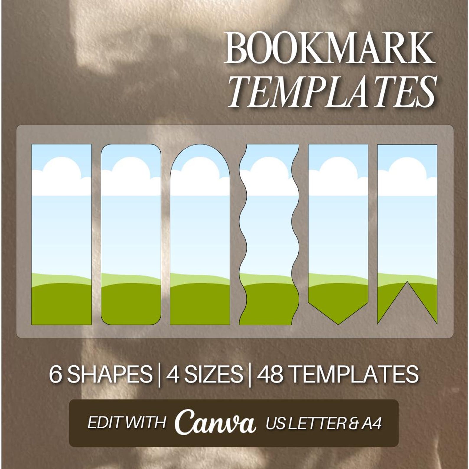 Bookmark Template Bundle Drag and Drop Canva Editable Template PNG ...