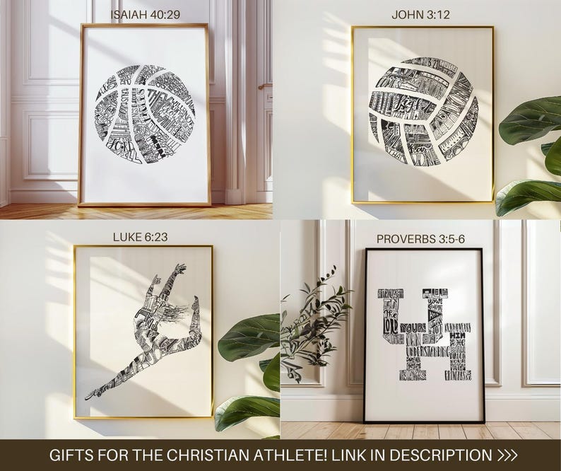 Romans 8 Bible Verse Basketball Art Christian Wall Decor Team Gift for ...