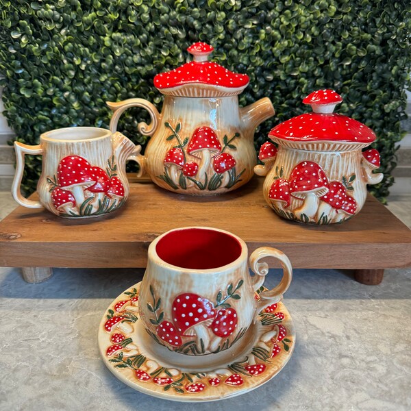Mushroom Tea Set - Etsy