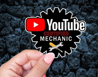 Certified Youtube Mechanic, Hard Hat, Laptop, Water Bottle, Cooler ...