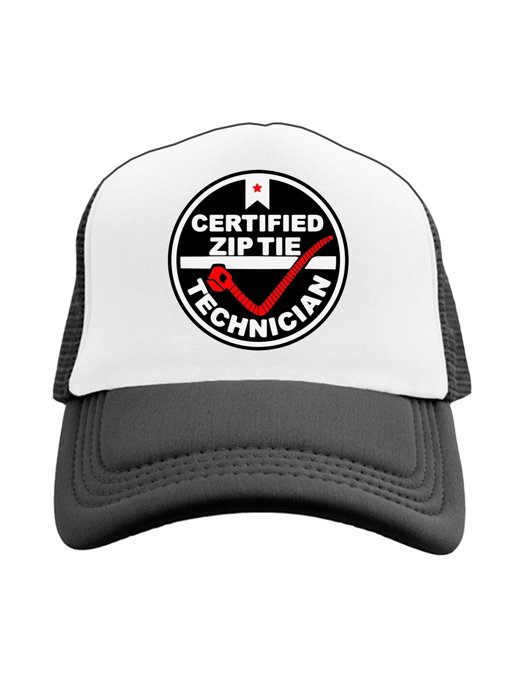 Construction Trucker Hat, Electrician Cap, Funny, Zip Tie Certified ...