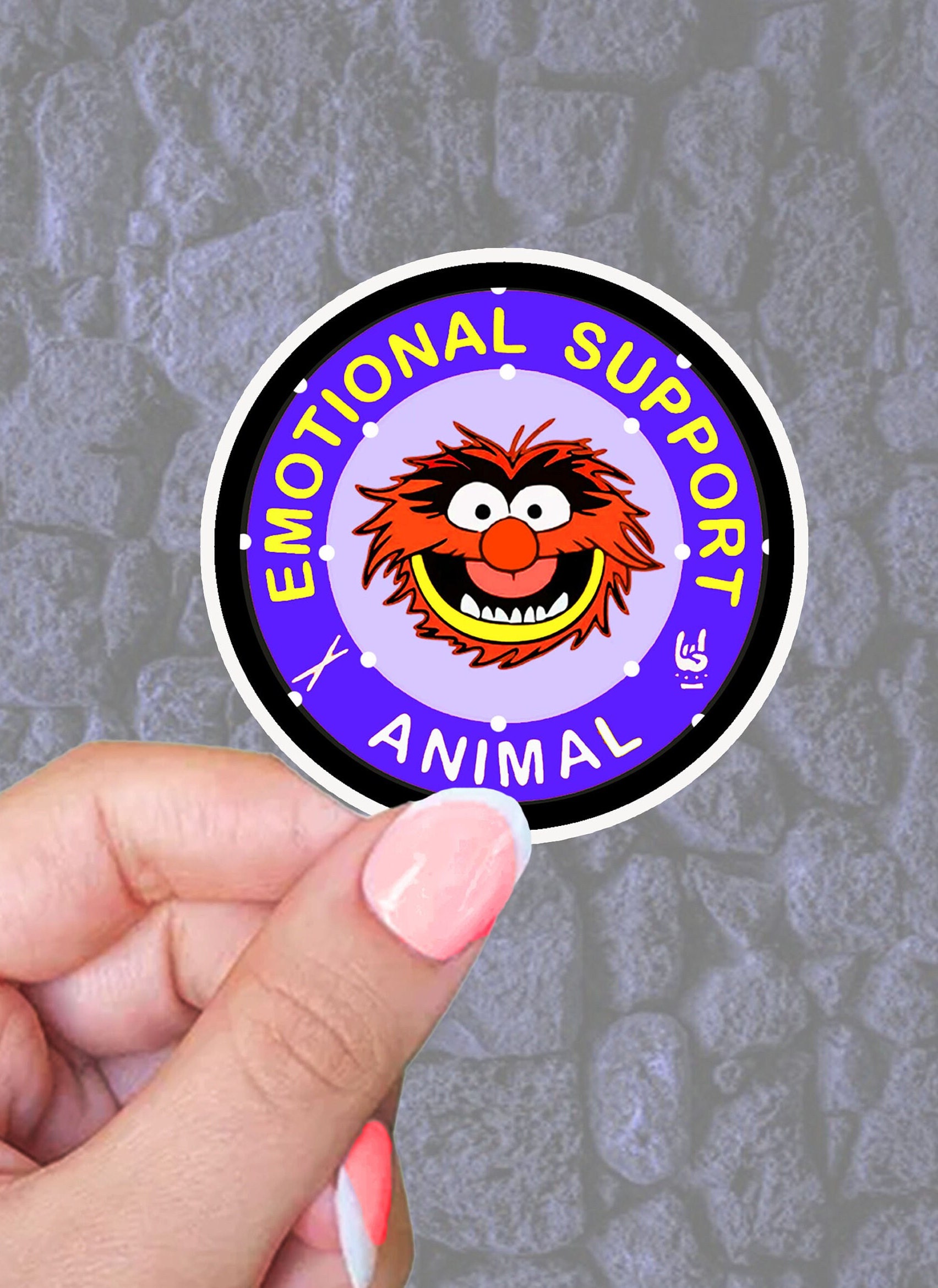 Emotional Support Animal STICKER Digital Die-cut Vinyl Decal Waterproof ...