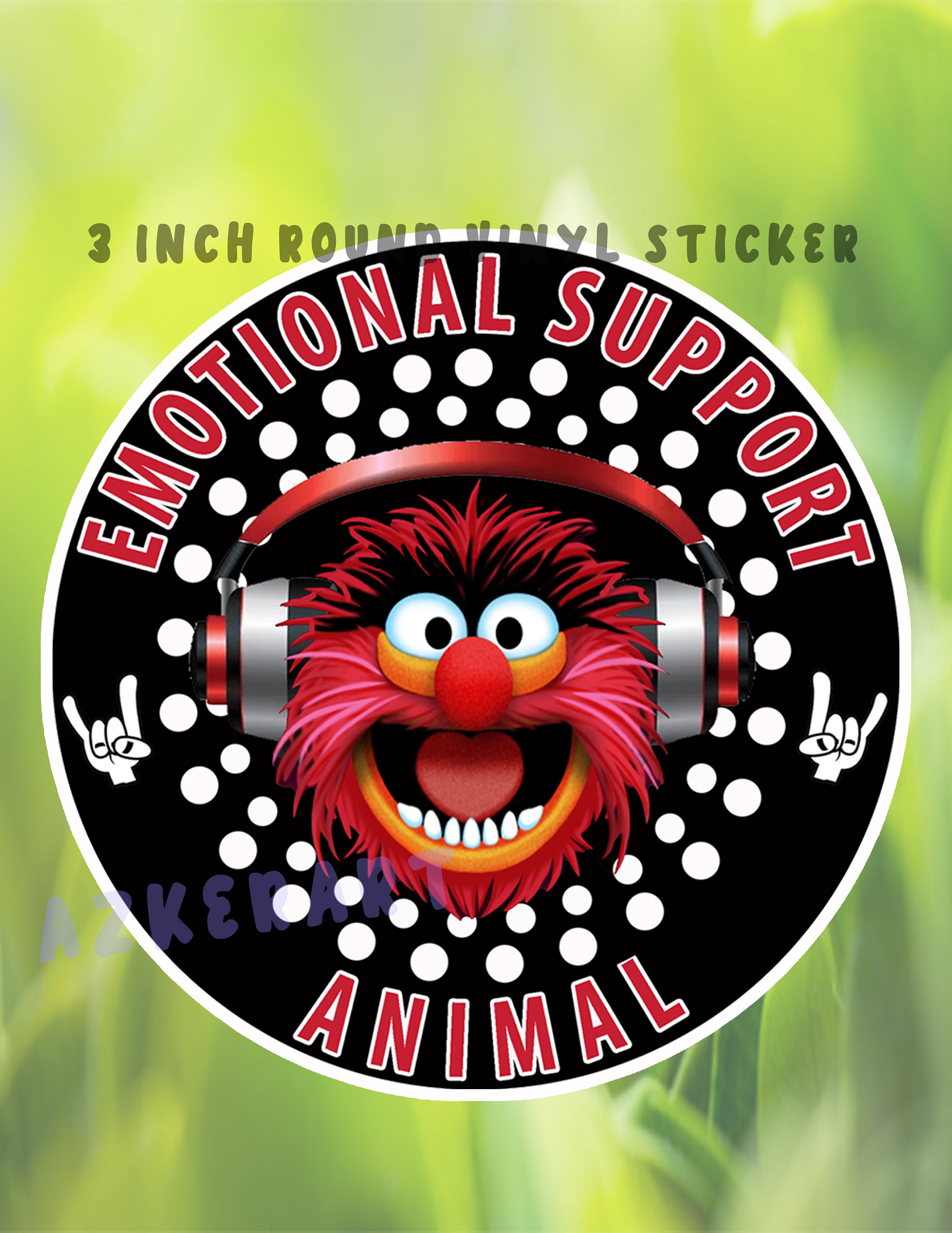 Emotional Support Animal STICKER Decal Die-cut Vinyl Cute Waterproof ...