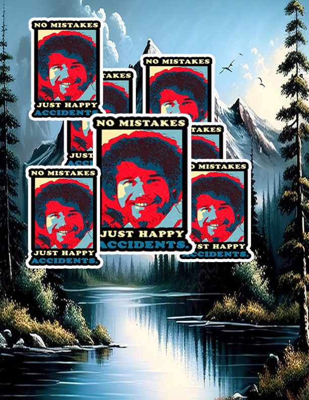 No Mistakes Just Happy Accidents Sticker, Funny Stickers, Water Bottle ...