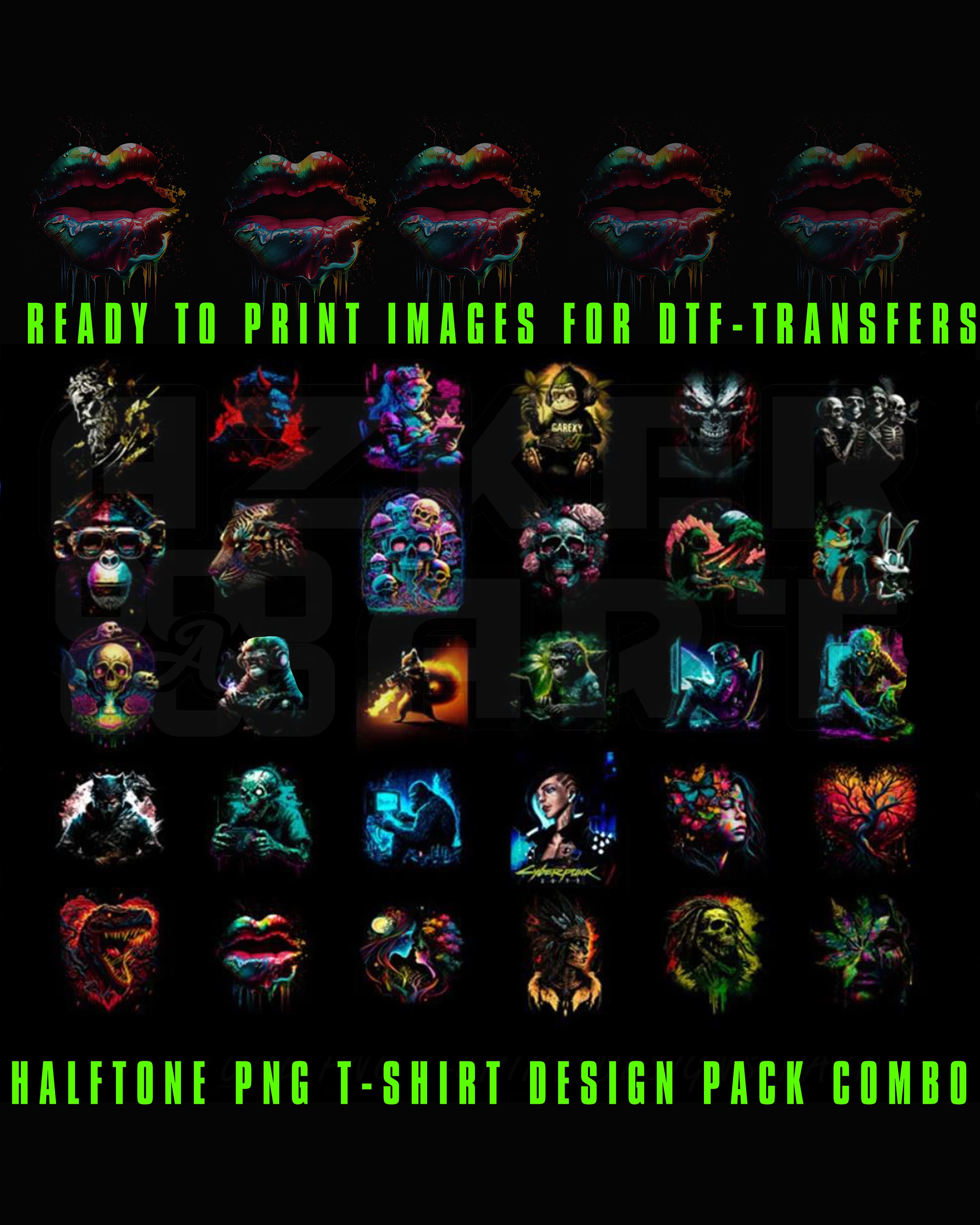 30 Halftone PNG T-shirt Design Pack, Halftone Designs, T-shirt Printing ...