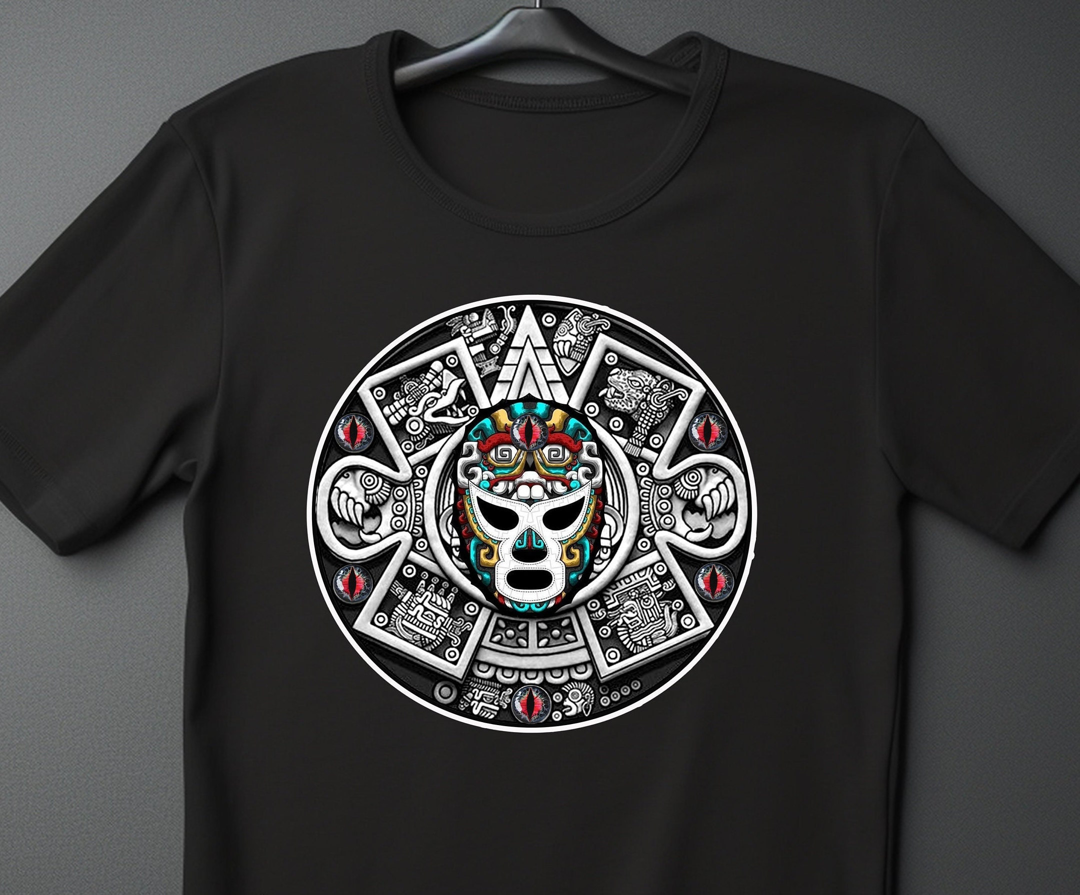 AZTEC Calendar-art/calendario Azteca T-shirts-arte-gifts-mexico-lucha ...
